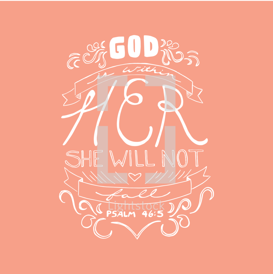 Stock Vector - God is within her, she will not fall psalm 46:5 by ...