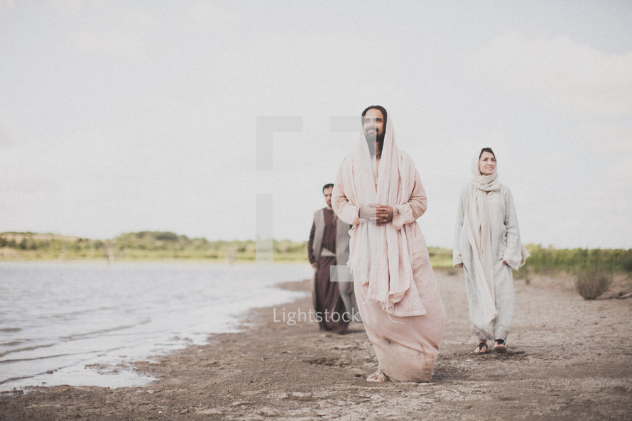 Stock Photo - Jesus walking with his disciples by Pearl - Lightstock