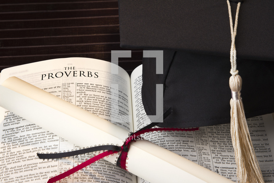 Stock Photo - Graduation, cap, diploma, bible by Milky Way Photography ...